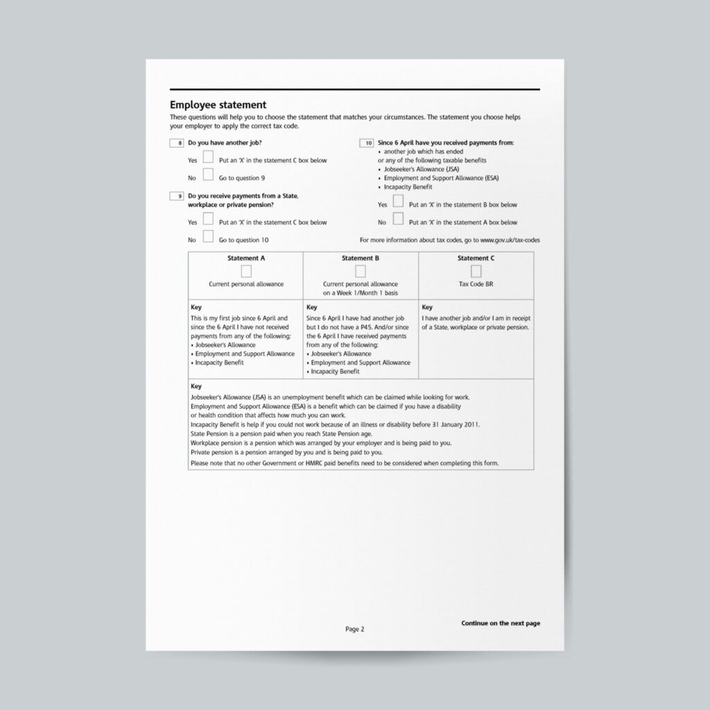 New Starter Hmrc New Starter Hmrc